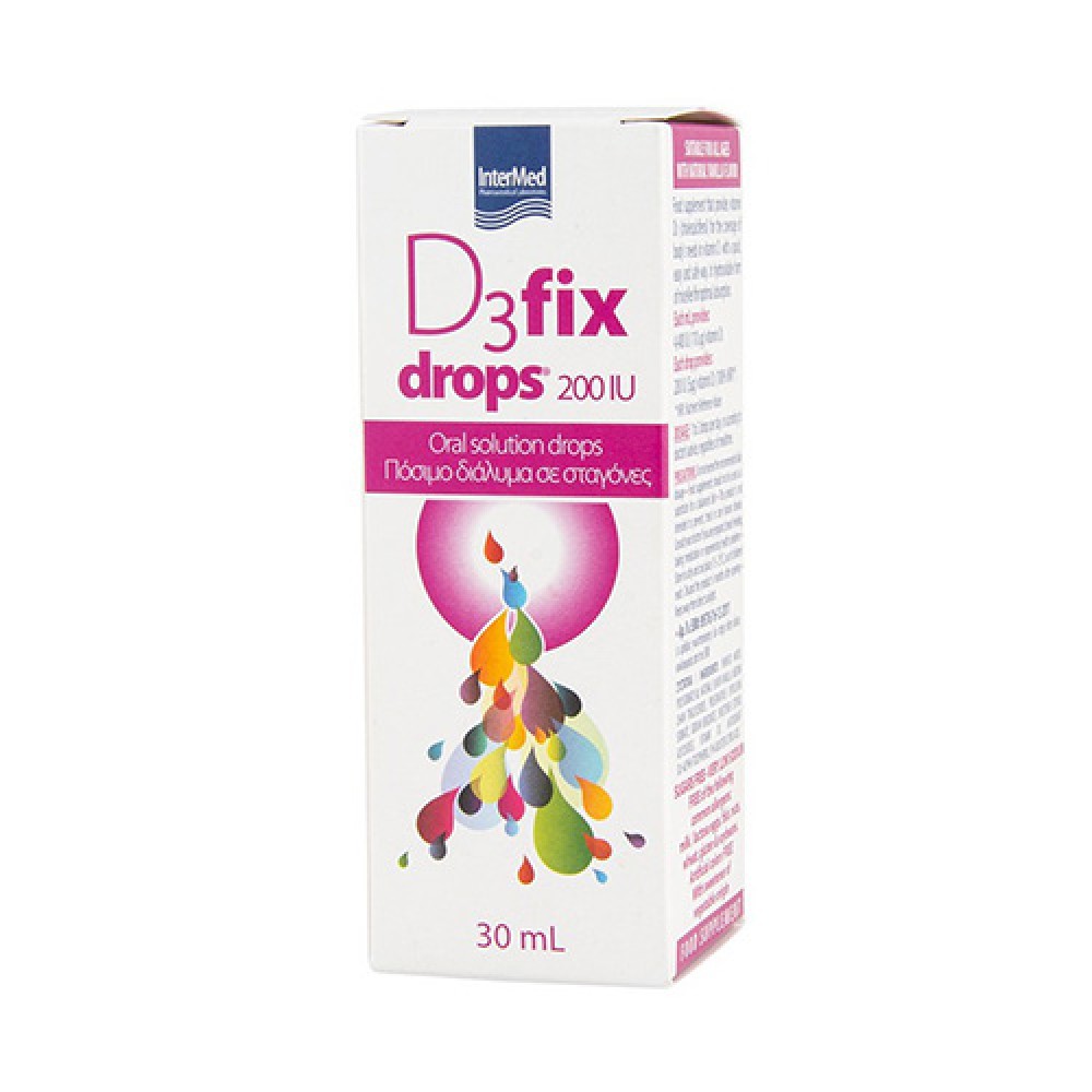 Intermed D3 Fix Drops 200IU Πόσιμο Διάλυμα D3 σε Σταγόνες 30ml ...